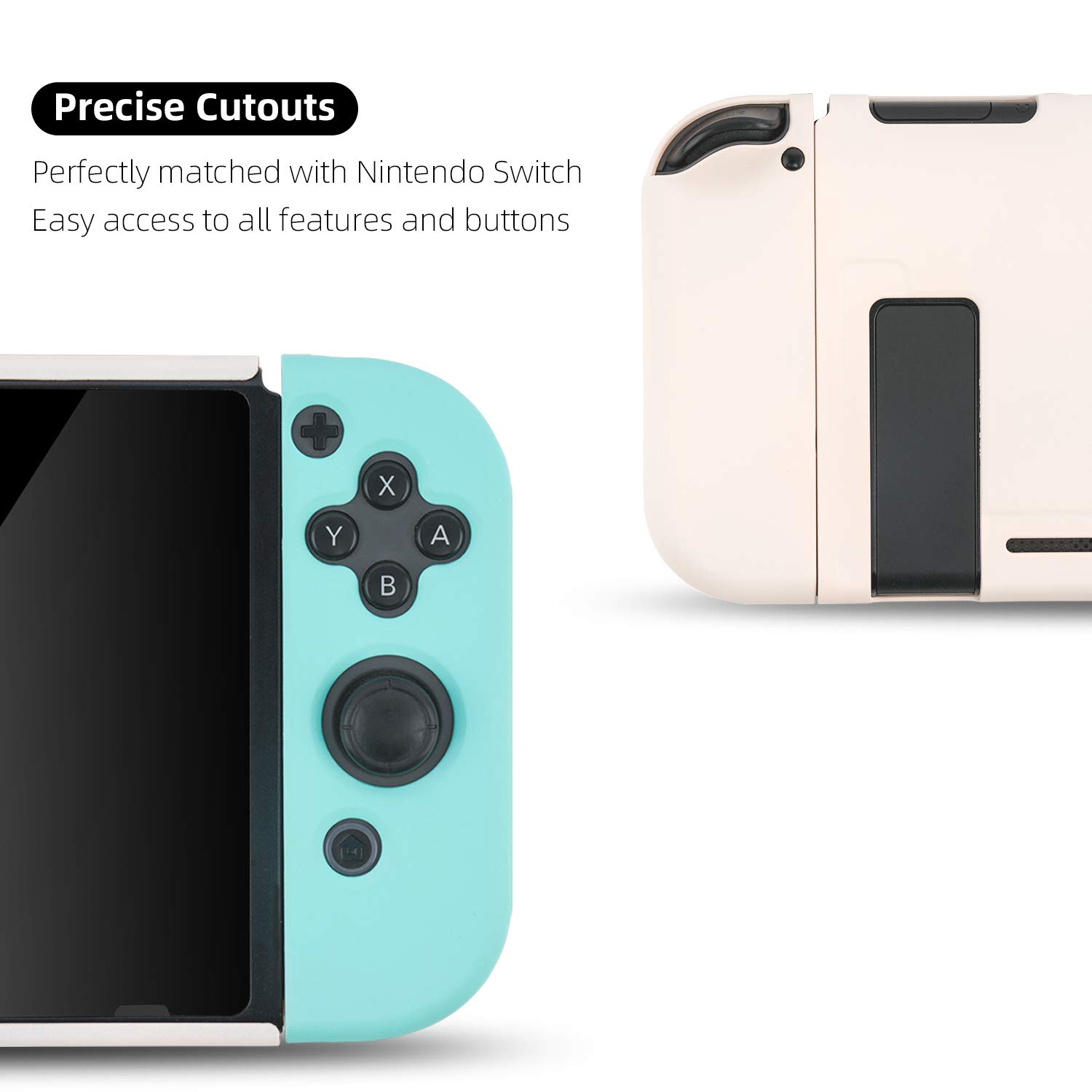 GeekShare Protective Case Slim Cover Case for Switch - Shock-Absorption and Anti-Scratch (White & Green)