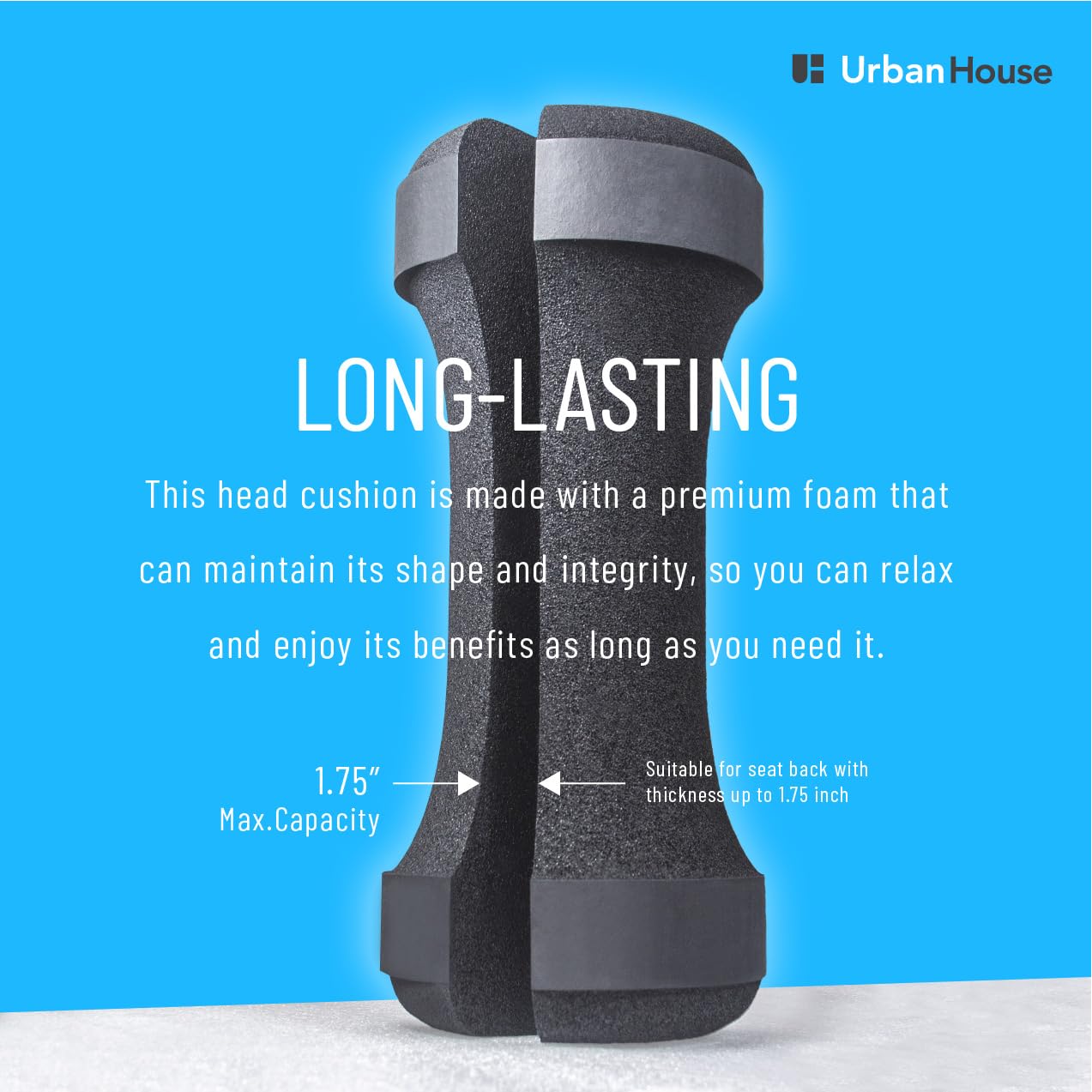 urbanhouse Neck Support Firm Pillow for Office Desk Mesh Chair Without Headrest