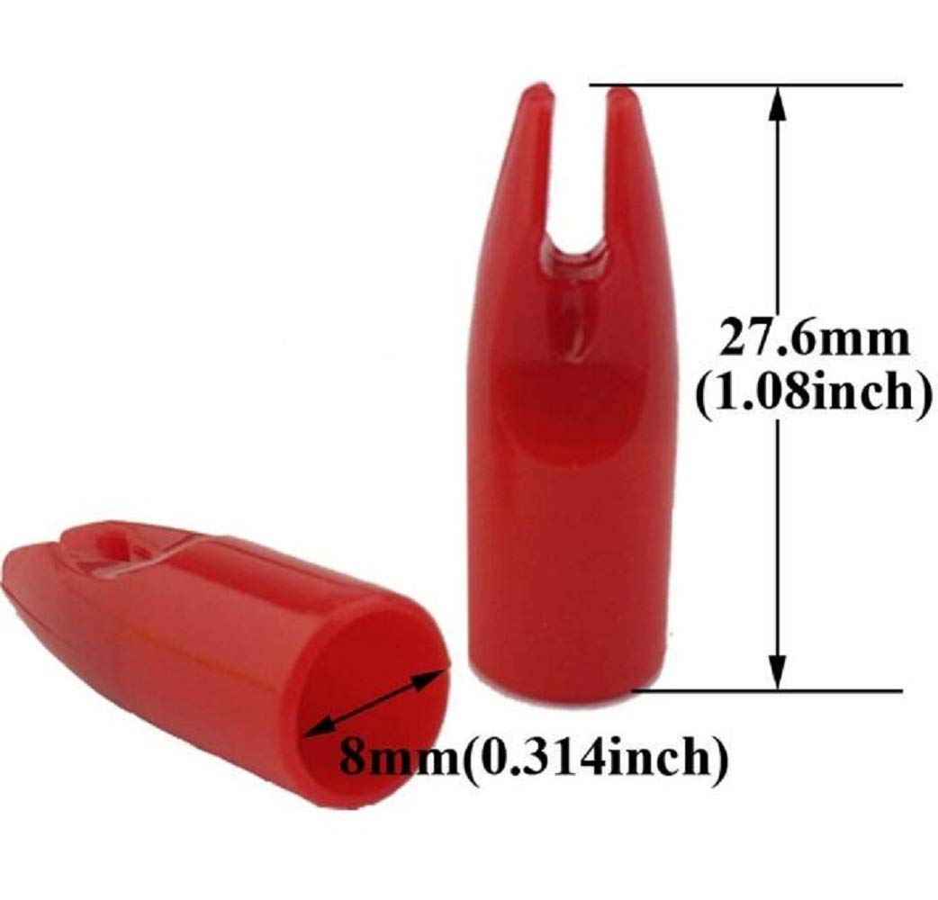 goodxy 15-Pack Clear Red Plastic Archery Hunting Compound Bow Arrow Nocks Fit for 5/16inch Arrows