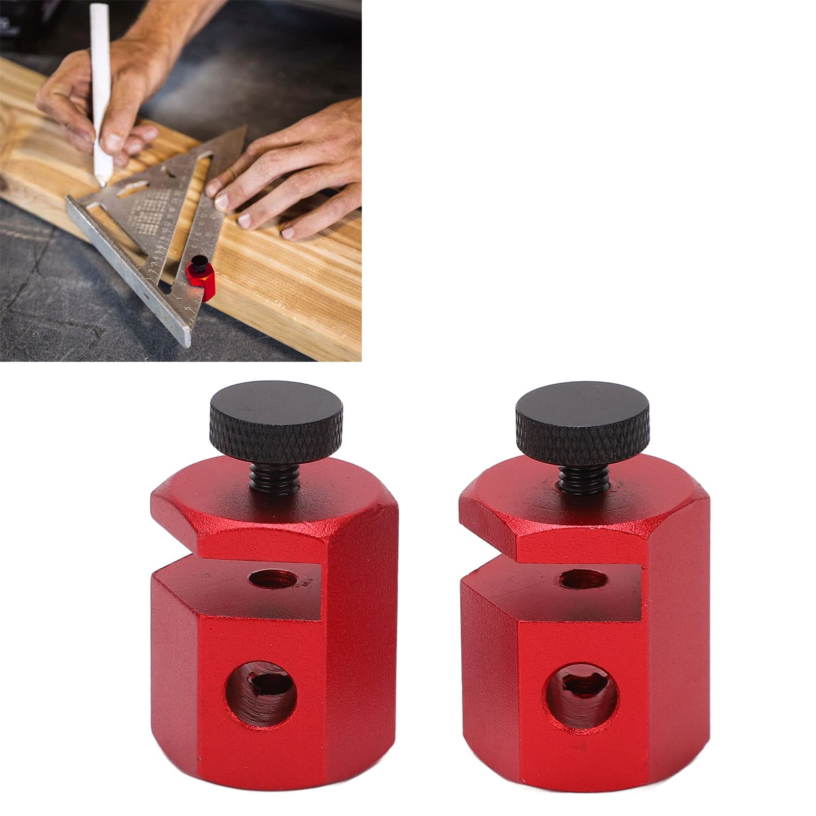 FTVOGUE 2PCS Stair Gauge Red Framing Stop Stair Stringer Layout Tool Anodized Framing Attachments for Woodworking, Other Hand Tools And Accessories