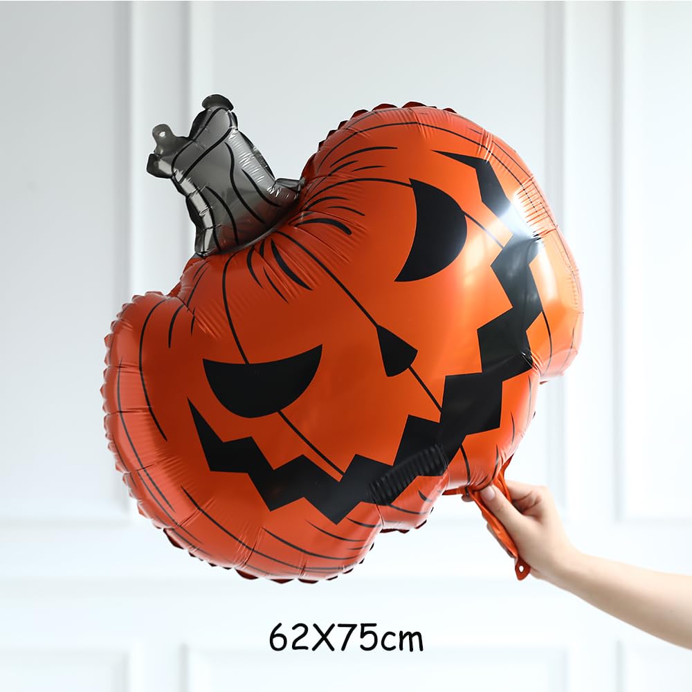 Halloween Balloon Arch Garland Kit 168pcs Large Pumpkin Orange Black White Sand Balloons 3D Bat Stickers for Halloween Party Decorations