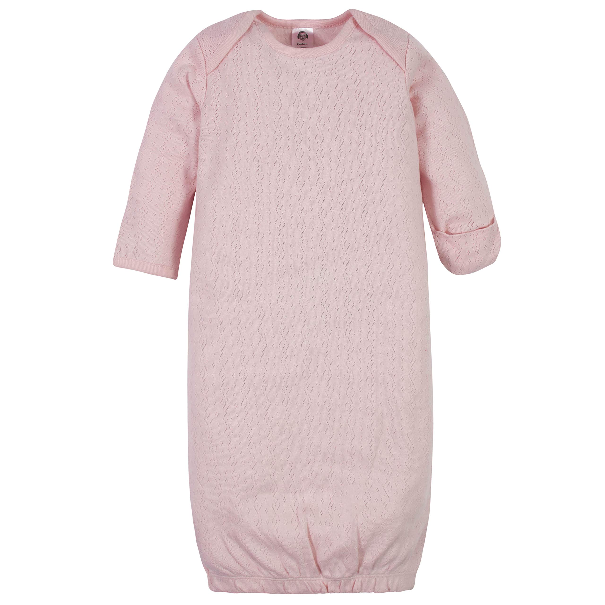 Gerber Baby Girls 4-Piece Gown and Cap Set, Pink Floral, 0-6 Months