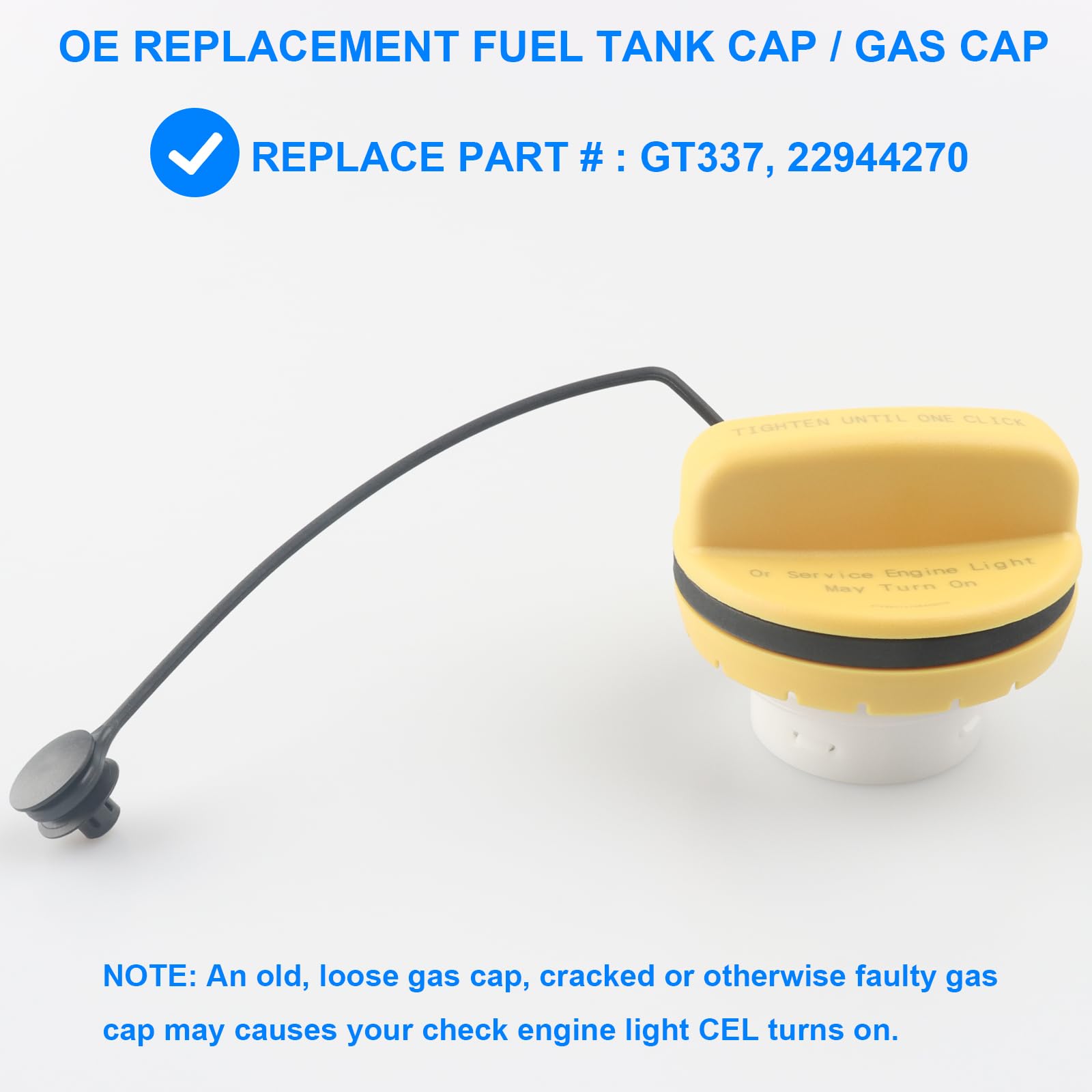 Gas Cap, Fuel Cap Replace GT337 Compatible with Buick Cadillac Chevy GMC - 2012-2016 LaCrosse, 2011-2013 Regal Caprice, 2011-2017 Equinox, 2014-2020 Impala, 2011-2017 Terrain, 2012-2013 SRX, 2013 ATS