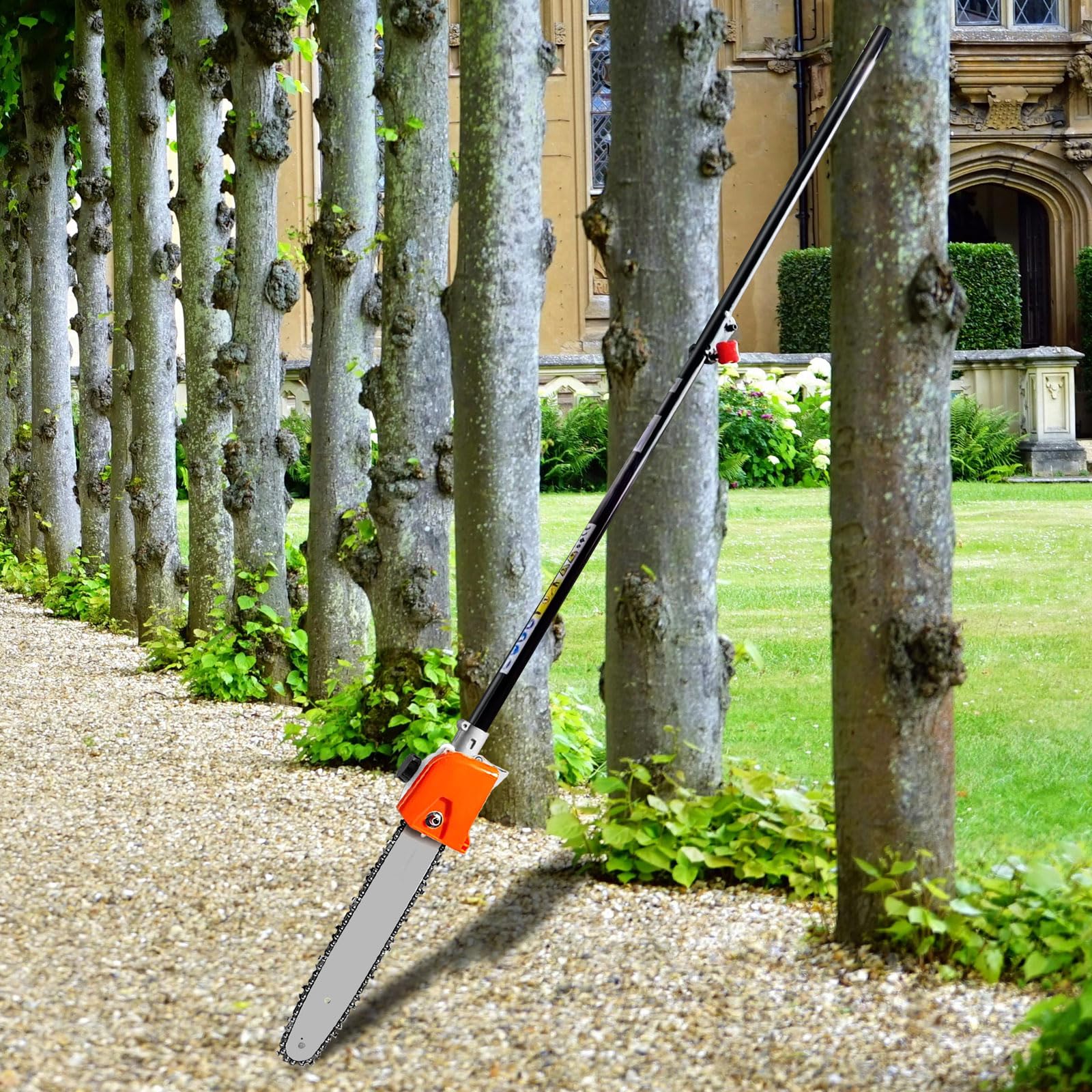 Gabasinover,Replacement parts Pole saw Attachment for Attachment Capable String Trimmers, Polesaws, and Powerheads fits for Hus 128LD, most brushcutters and Powerheads (Black)