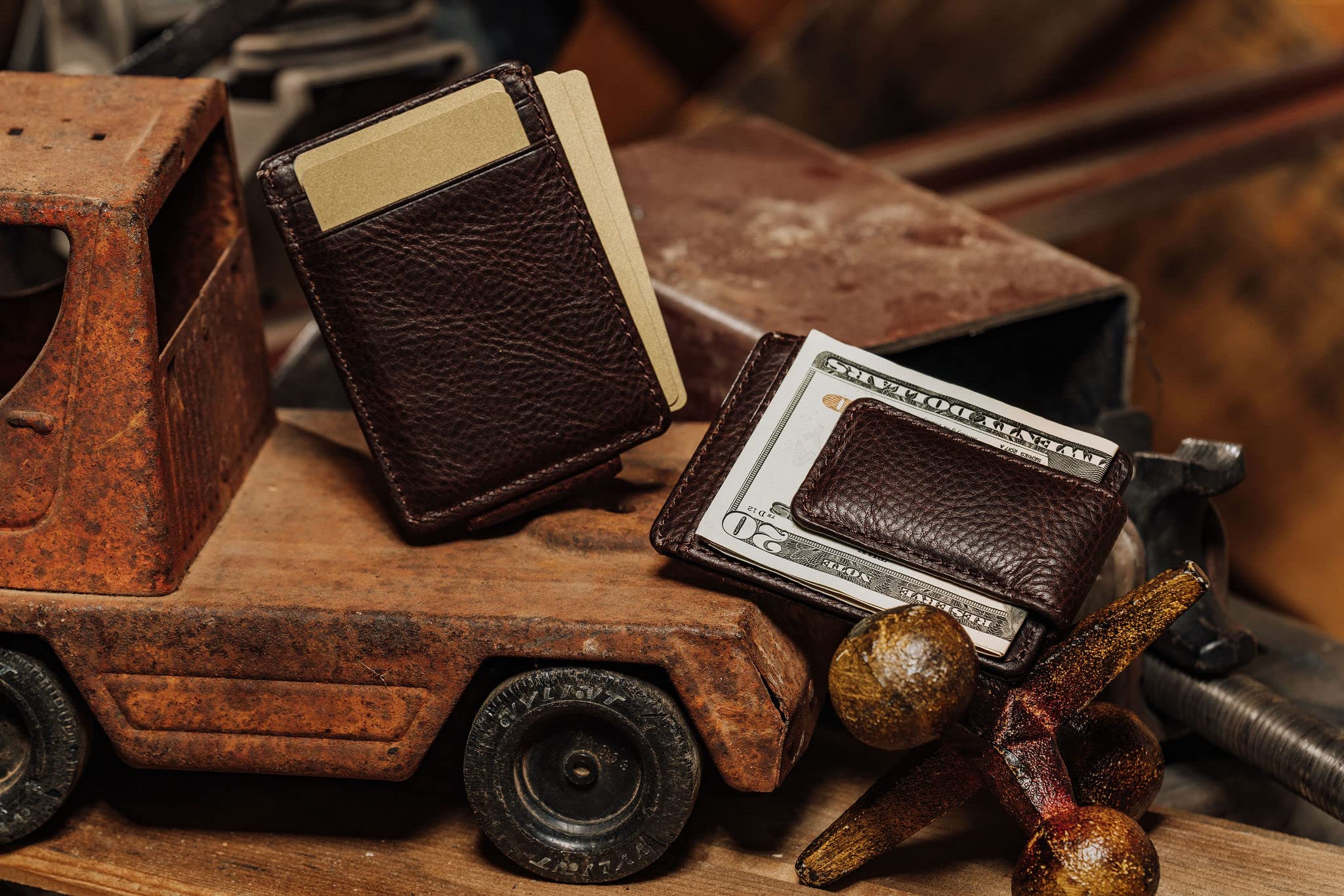HoJ Co. GUS Money Clip Wallet | Side Storage Card Case | Strong Magnetic Clip | Minimalist Card Wallet with Money Clip | Slim Front Pocket Wallet