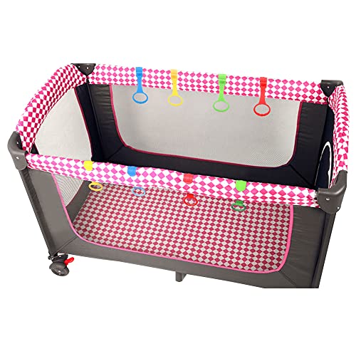 hwojjha Baby Pull Up Rings 8Pcs, 4 Colors Playpen Accessories Playpen Pull Up Rings Baby Pull Up Bar (4colors 8Pcs)