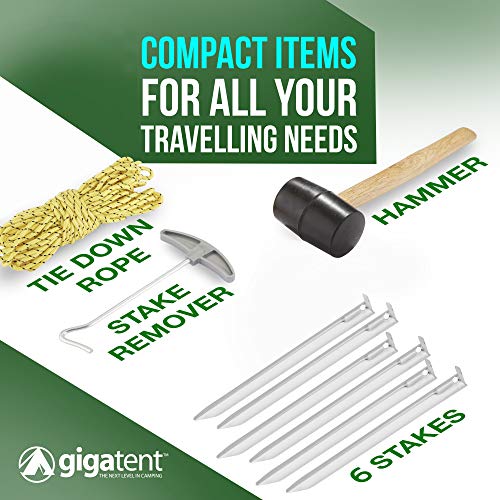 GigaTent 10-Piece Camping Stake Set - Complete Lightweight Tent Setup with Portable Bag - Essential Gear for Outdoor & Hiking