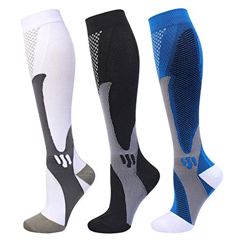 Gnpolo Graduated Compression Socks Men Women 3 Pairs Nurse Pregnancy Sport Medical Travel
