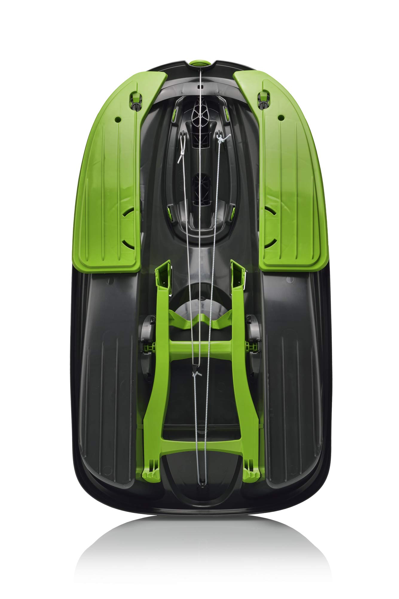 Gizmo Riders 2-Seater Ski Sled with Differential Steering System and Deep Digging Brake - Stratos Mystic Green