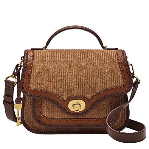 Fossil Women's Heritage Leather Top Handle Crossbody Purse Handbag