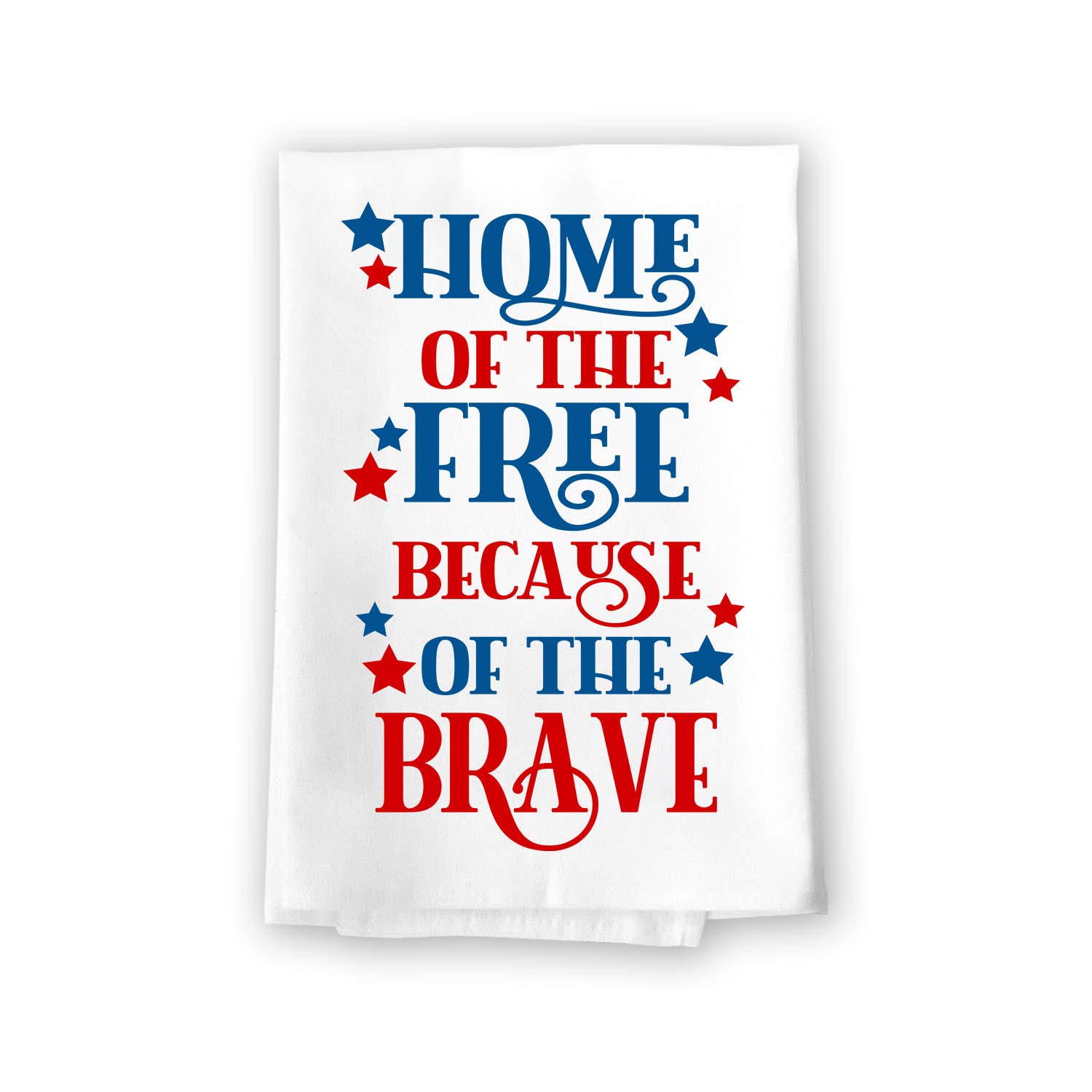 Honey Dew Gifts Kitchen Towels, Home of The Free Because of The Brave, 27 inch by 27 inch, 100% Cotton, Multi-Purpose Flour Sack Towels, Home Dรฉcor, Housewarming, Fourth of July Giftsโฆ