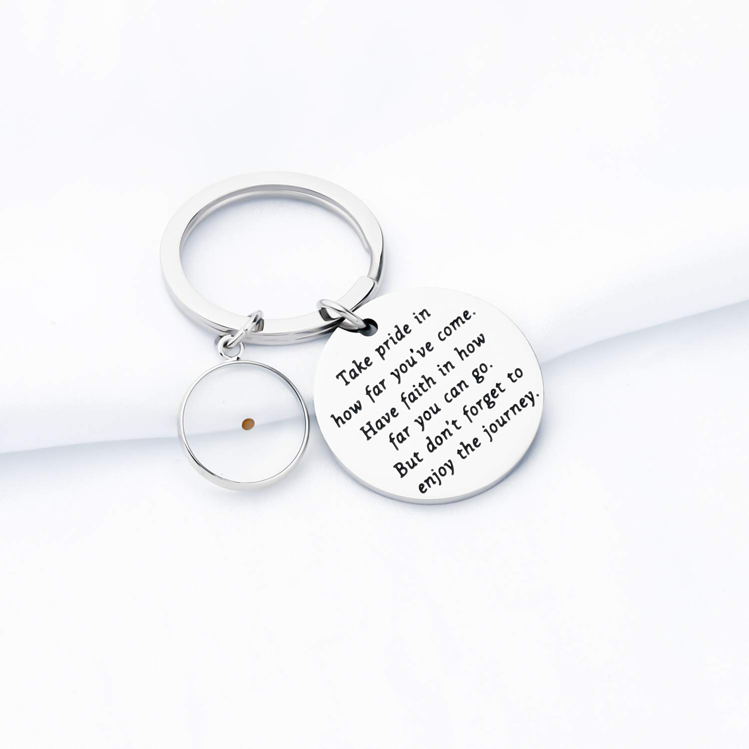 FUSTMW Mustard Seed Keychain Mustard Seed Faith Gifts Religious Faith Jewelry Mustard Seed Charm Inspiration Gifts (Take Pride In)