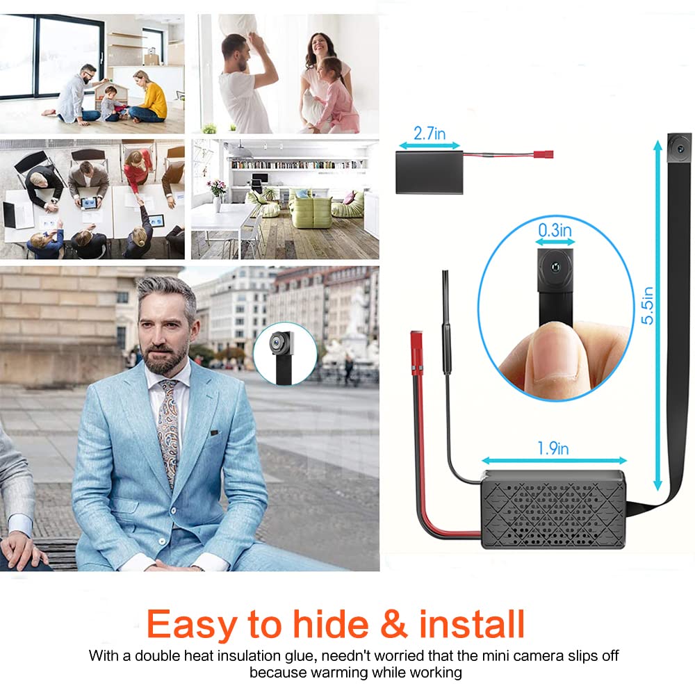 Gellisleft Mini Spy Hidden Camera DIY 1080P HD,Wireless Nanny Cam Tiny Camera Home Security Cameras,Secret Surveillance Cam for Indoor,Motion Detectio