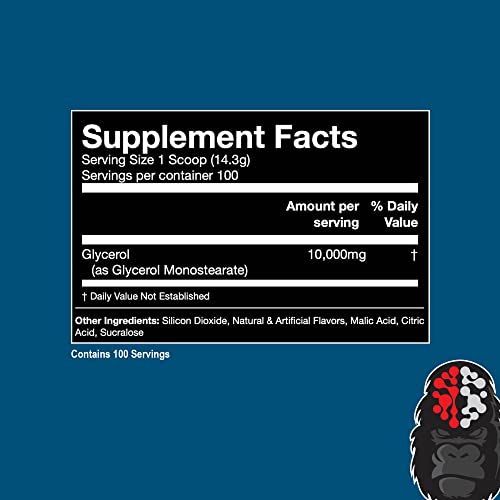 Gorilla Mode Glycerol Pre-Workout - Hydrating Pre-Workout Formula for Intense Pumps · Intramuscular Hyper-Hydration · Increased Power & Endurance / 1270 Grams (Lemon Lime)