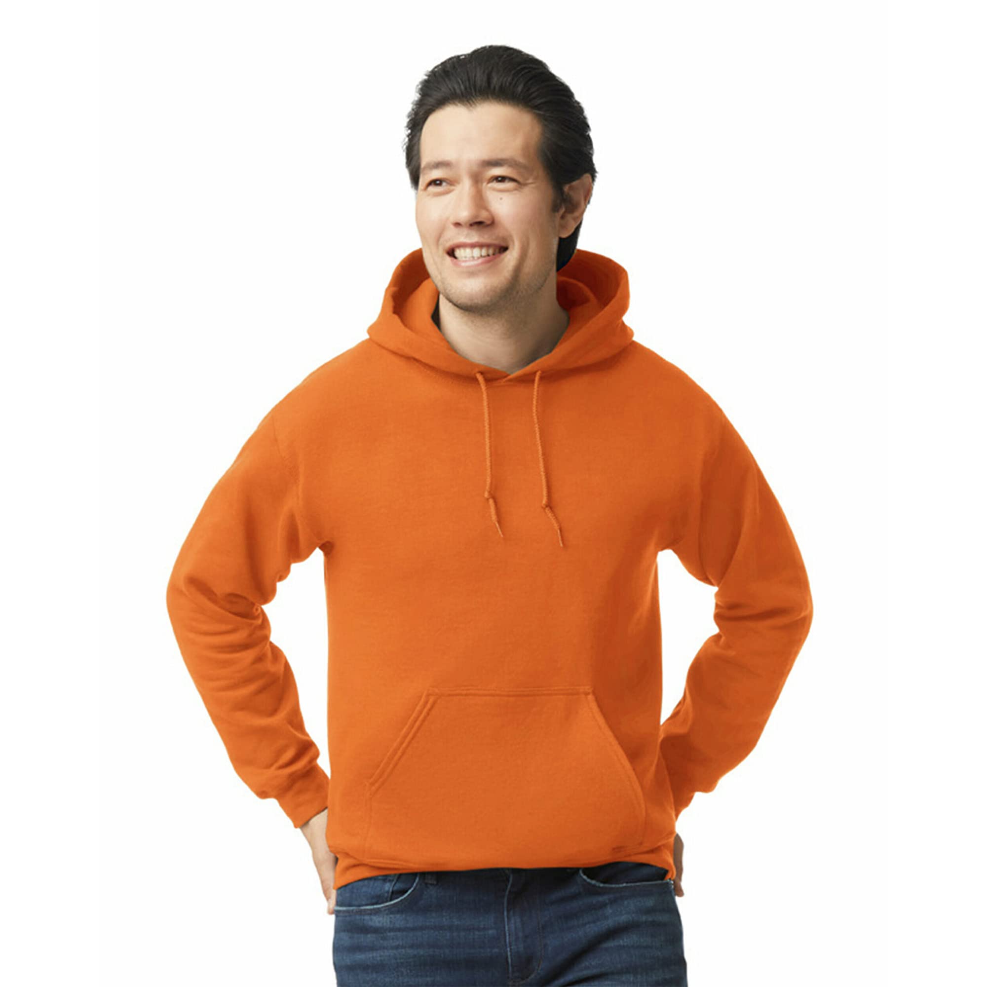 Gildan Adult Fleece Hoodie Sweatshirt, Style G18500, Multipack, Safety Orange (1-Pack), Medium