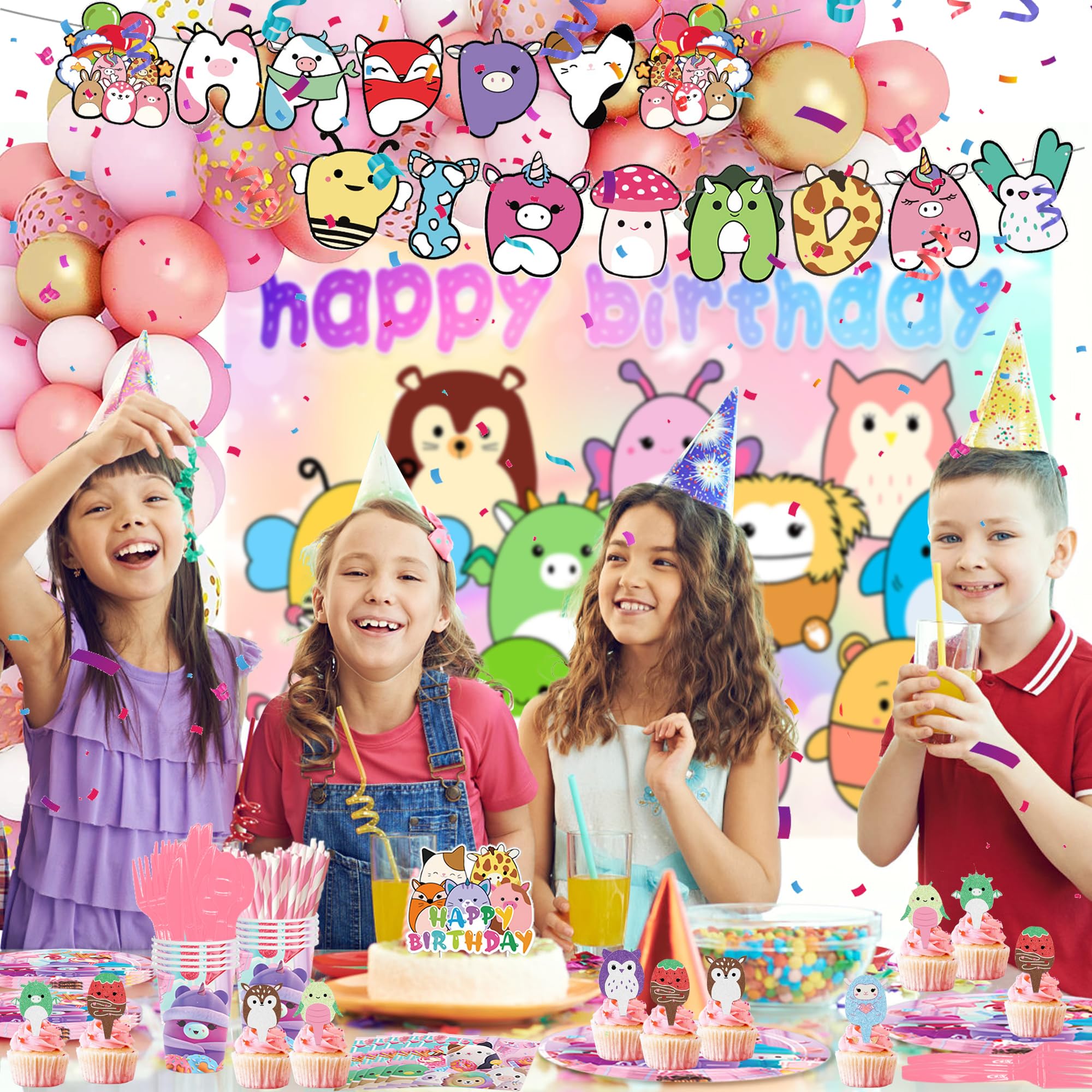 Grehge tty Party Supplies, Pink Themed Party Decoration, Include Banner, Cake & C