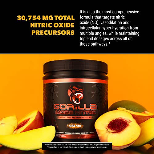 Gorilla Mode Nitric Stimulant Free Pre-Workout – Best Tasting and Most Effective Stimulant Free Pre-Workout/Massive Pumps · Vasodilation · Power / 646 Grams (Bombsicle)