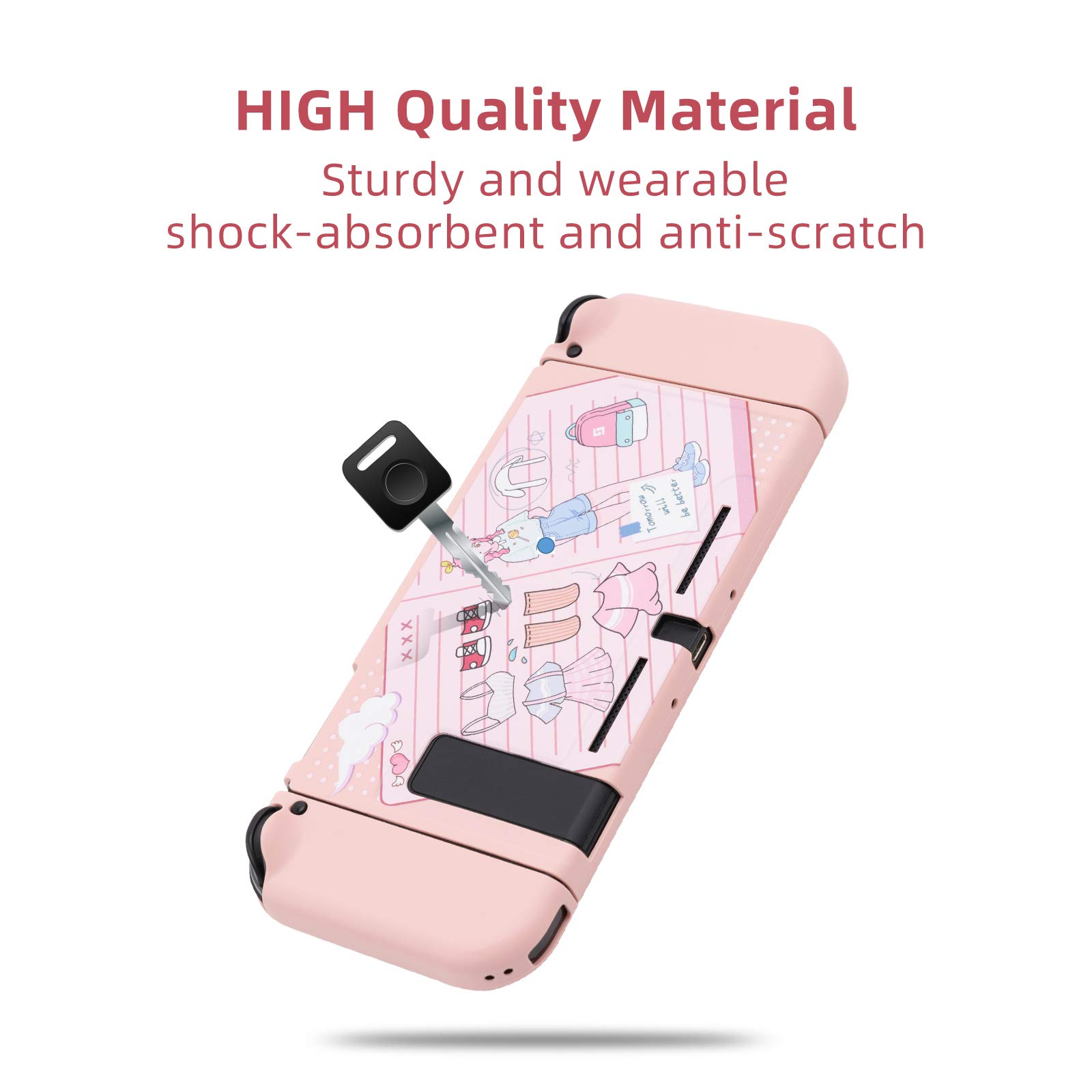 GeekShare Protective Case for Nintendo Switch, Soft TPU Slim Case Cover Compatible with Nintendo Switch Console and Joy-Con (Wear Manual)