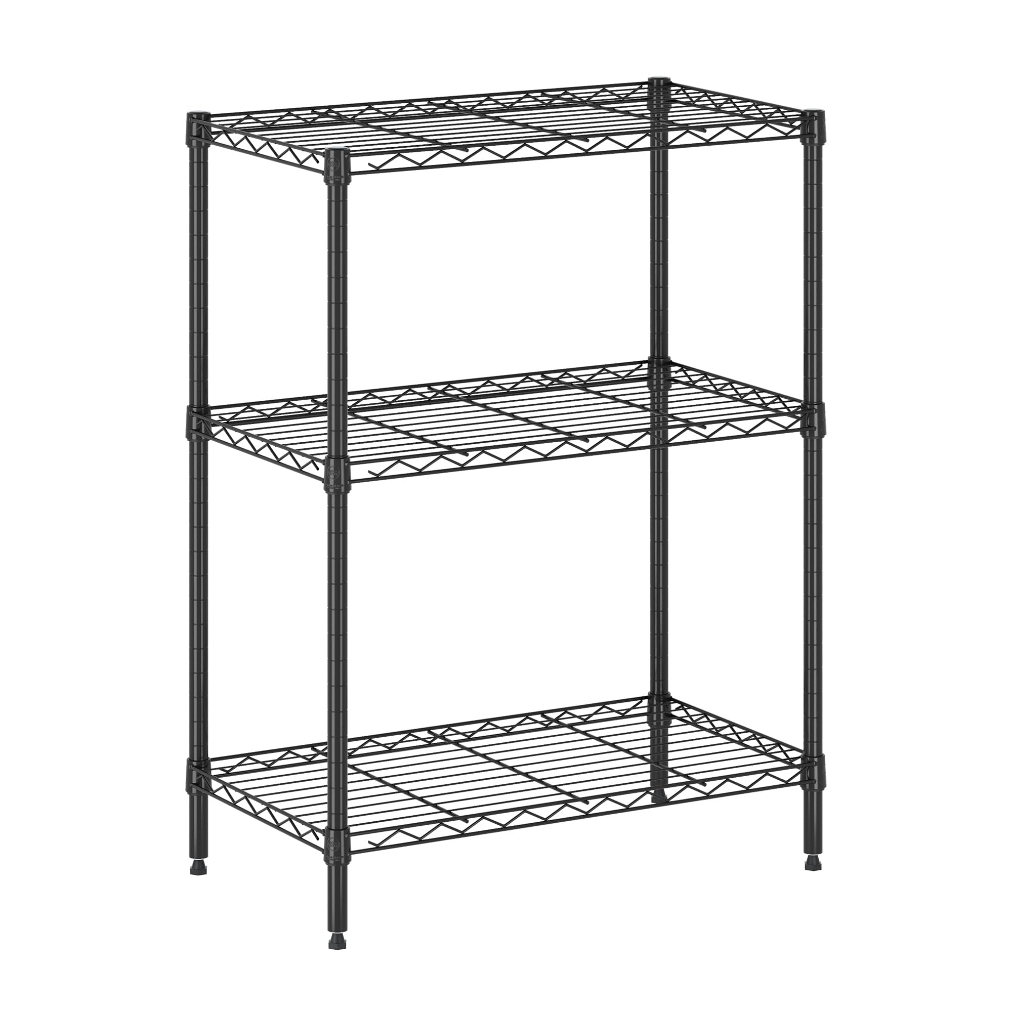Furinno Wayar 3-Tier Metal Storage Shelf Rack, 23 x 13 x 30, Black