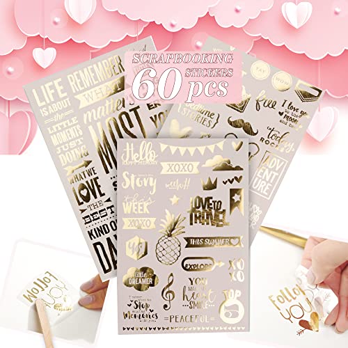 Gold Love Stickers for Scrapbooking - Scrapbook Stickers Love and Wedding Scrapbook Stickers Love