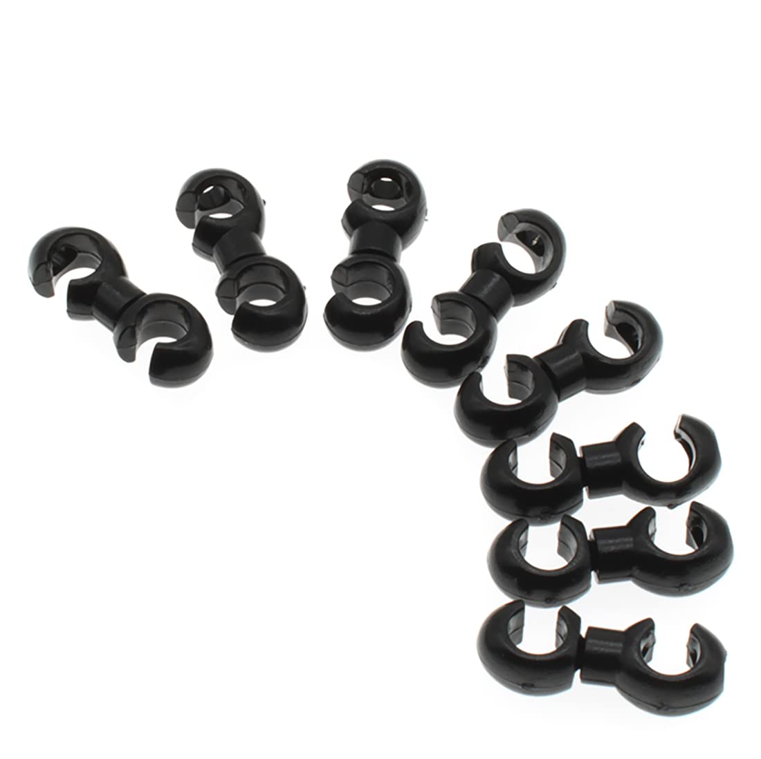 HAJXZH Bicycle Brake Cable Hook 8 Pieces Bike Plastic Clips Rotatable S-Shaped Hook Clamp for Bicycle Shell Fixing Bracket Guide S-Shaped Buckle Clamp