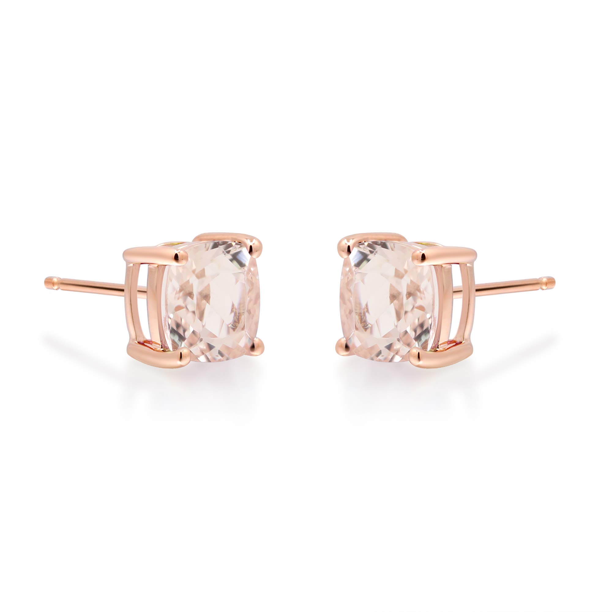 Gin & Grace 14K Rose Gold Natural Morganite Earring for Women