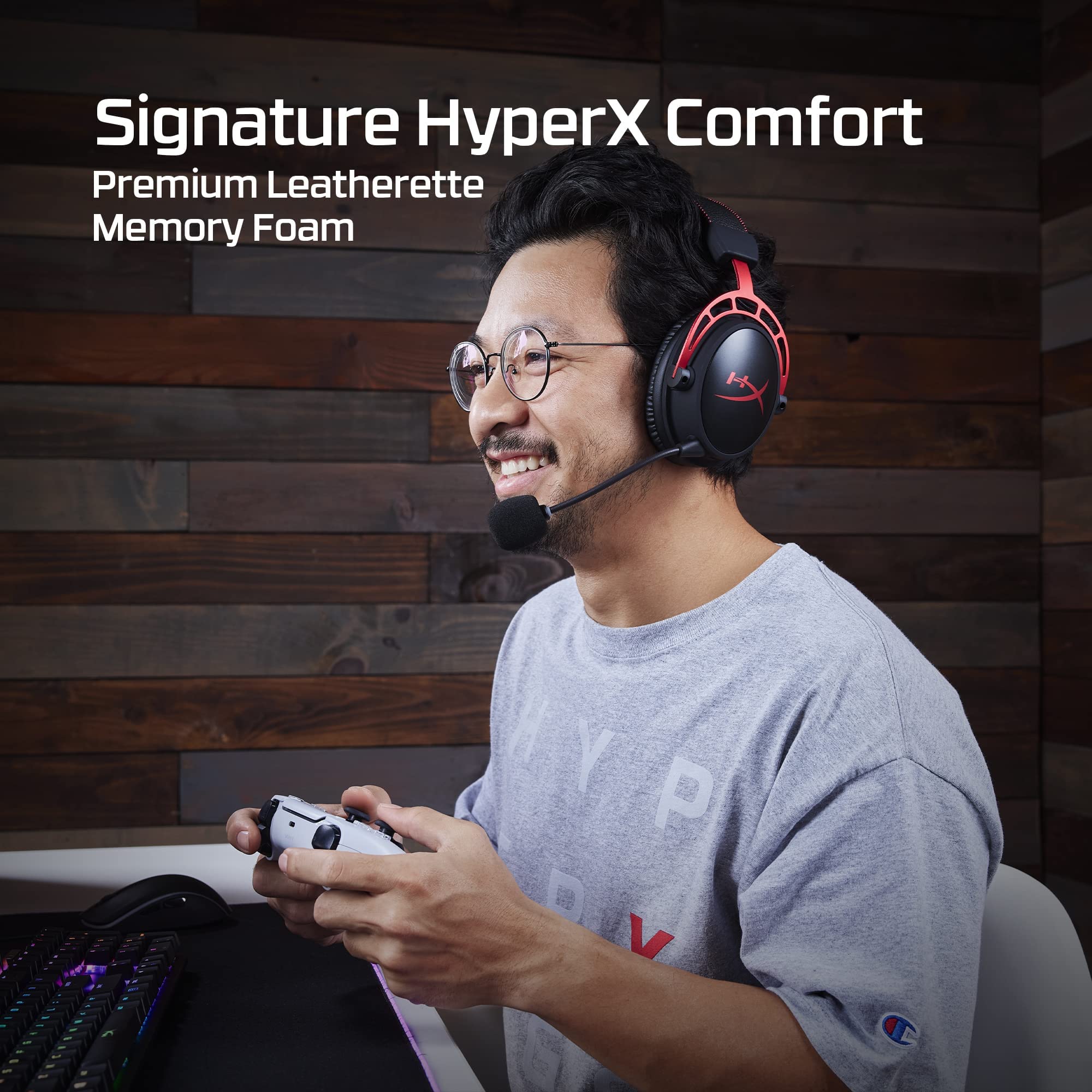 HyperX Cloud Alpha Wireless Gaming Headset for PC with DTS Headphone:X Spatial Audio, Noise-Canceling Mic, Dual Chamber Drivers, Durable Aluminum Frame - 300-Hour Life, Red (Renewed)