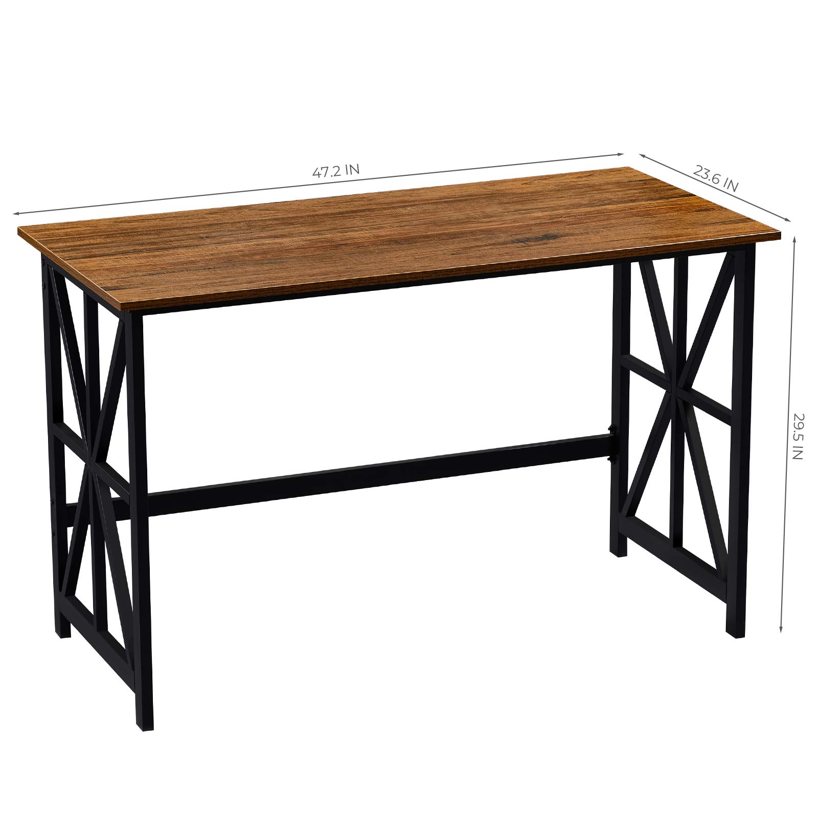 GreenForest 47 Inch Writing Computer Gaming Desk Modern Simple PC Laptop Notebook Workstation for Home Office, Walnut