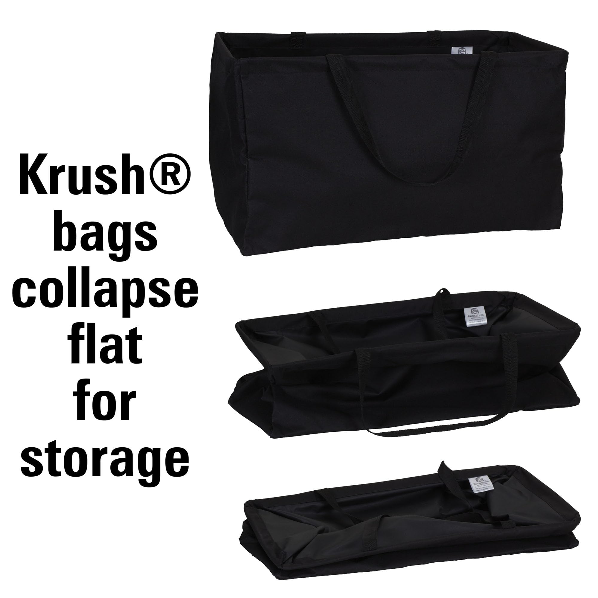 Household Essentials Blue Krush Canvas Utility Tote with Pockets | Reusable Grocery Bag Black Trim