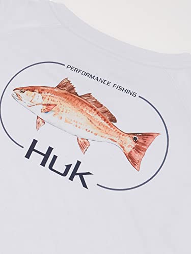 HUK Men's Pursuit Long Sleeve Sun Protecting Fishing Shirt, Redfish-Glacier, Small