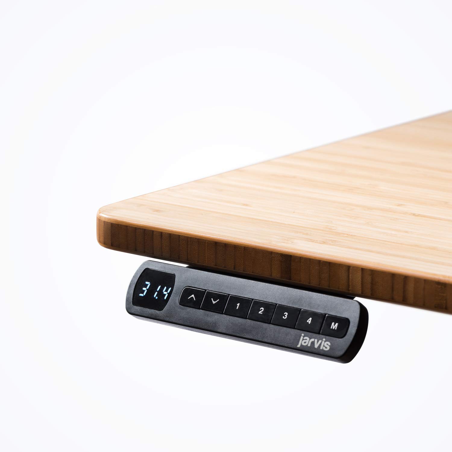 Fully Jarvis Standing Desk 60" x 30" Bamboo Top - Electric Adjustable Desk Height from 30" to 49.3" withMemory Preset Controller (Rectangle, Black Frame)
