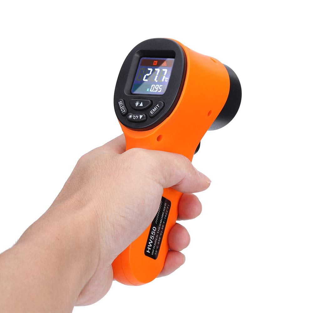 GoolRC Handheld Non-Contact Digital Infrared Thermometer Pyrometer Aquarium LCD Laser Thermometer Outdoor Industrial Thermometer -50~550 C (Not Accurate for Human Temperature),Battery Not Included