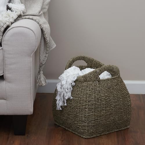 Household Essentials Handled Basket, Natural Seagrass