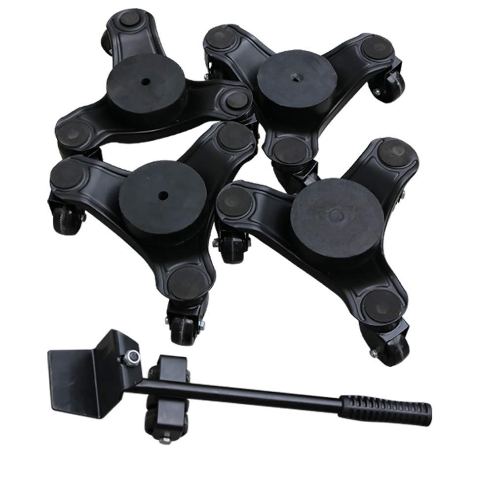Furniture Moving Artifact Heavy Object Movers with Universal Wheel Crowbar Three Wheel Mover Dolly with Casters Triangle Iron Mover Heavy Moving Tool for Furniture Sofa Bed Bookcase