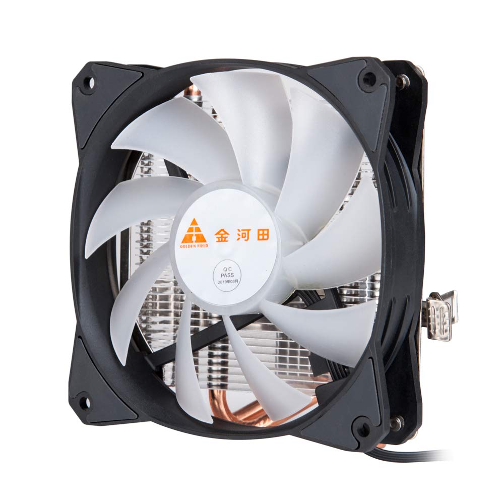 GOLDEN FIELD Z100 CPU Air Cooler 4 Heatpipes Heatsink 95W Radiator with 120mm Low Profile LED Fan for Intel LGA1151 and AMD AM4