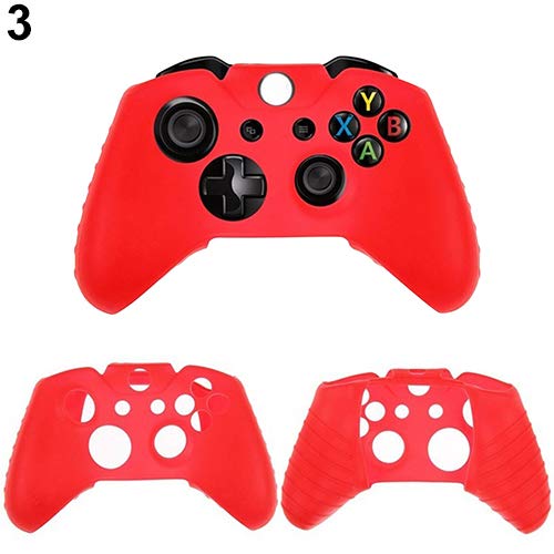 Glamsville The Game Set Fashion Game Controller Silicone Gel Case Cover Skin for Microsoft Xbox One Red