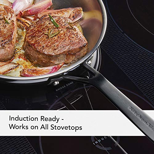 KitchenAid 5-Ply Clad Polished Stainless Steel Fry Pan/Skillet, 12.25 Inch