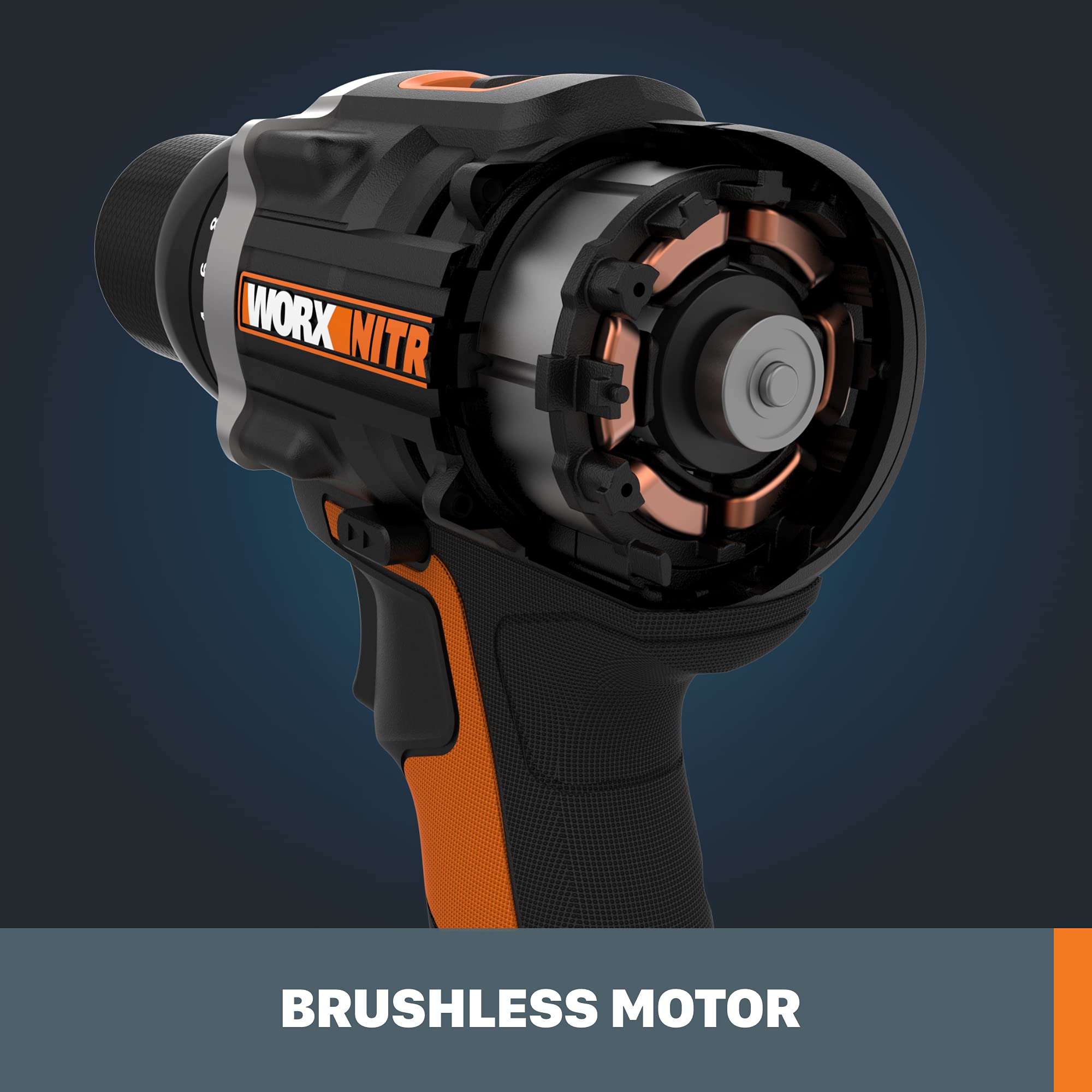 Worx Nitro 20V 1/2" Cordless Brushless Drill Driver 535 in-lbs. Torque and Heavy-Duty 1/2" Chuck, Drill Set with Storage Bag, Cordless Drill Power Share Compatible WX102L – Tool Only