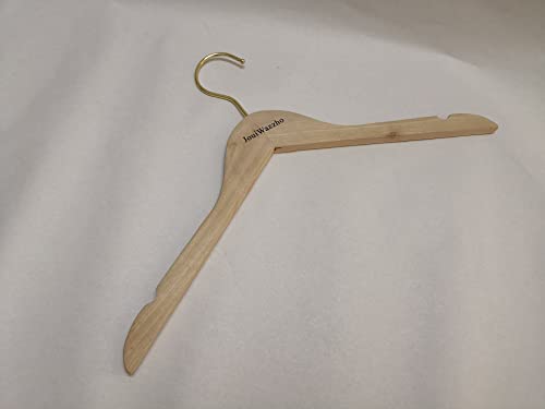 JouiWazzho -Clothes hangers, Natural Finish Super Sturdy and Durable Wooden Hangers