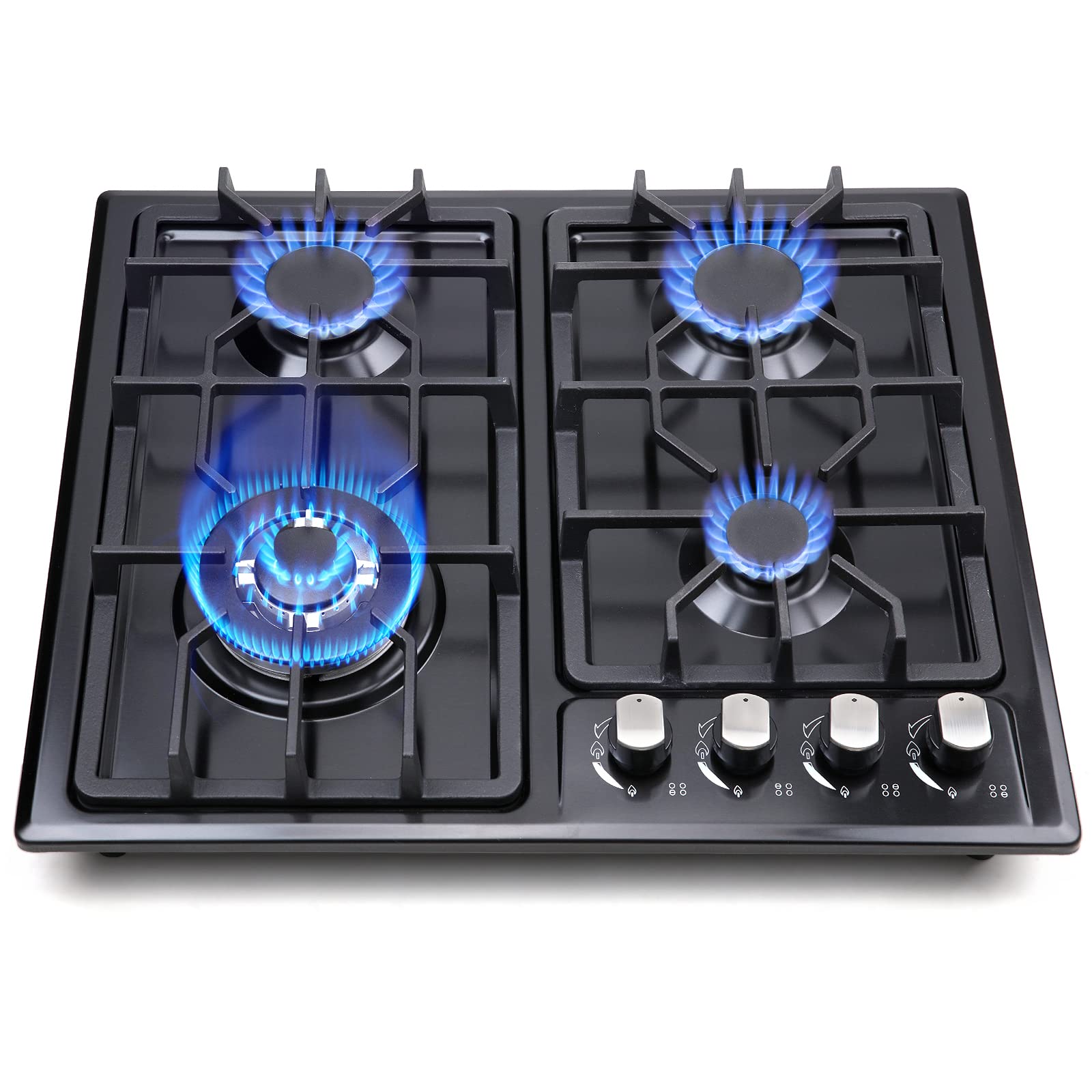 forimo Gas Cooktop 22Inch๏ผBuilt in Gas Cooktop 4 Burners Stainless Steel Stove with NG/LPG Conversion Kit Thermocouple Protection and Easy to Clean