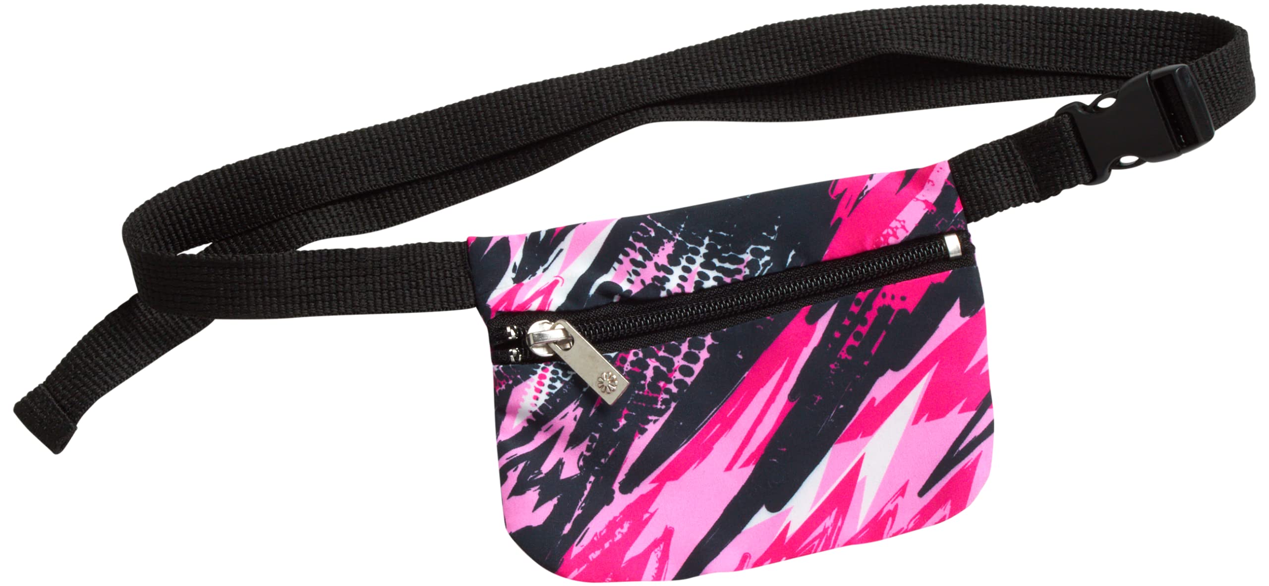 Girls' Active Shorts - 2 Pack or 4 Pack Athletic Gym Woven Running Dolphin Shorts with Fanny Pack (7-16), Size 7-8, Black/Pink Tie-dye