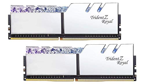 G.SKILL Trident Z Royal Series (Intel XMP) DDR4 RAM 32GB (2x16GB) 3200MT/s CL16-18-18-38 1.35V Desktop Computer Memory UDIMM - Silver (F4-3200C16D-32GTRS)