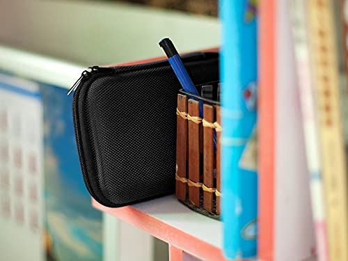 Ginsco 2pcs EVA Hard Carrying Case for Portable External Hard Drive Power Bank Charger USB Cable Battery Case (Black+Blue)