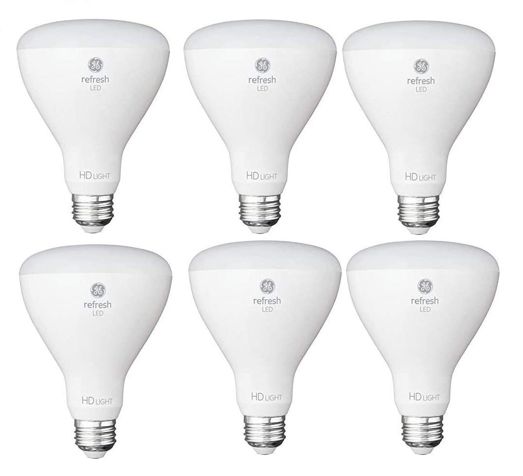 GE Refresh 6-Pack 65 W Equivalent Dimmable Daylight Br30 LED Light Fixture Light Bulb 3X Life