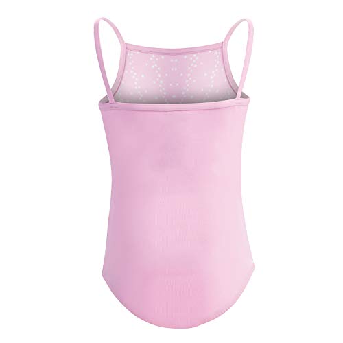 GK Stars Leotard Spaghetti Strap for Girls | Dance & Gymnastics (Pink, CL)