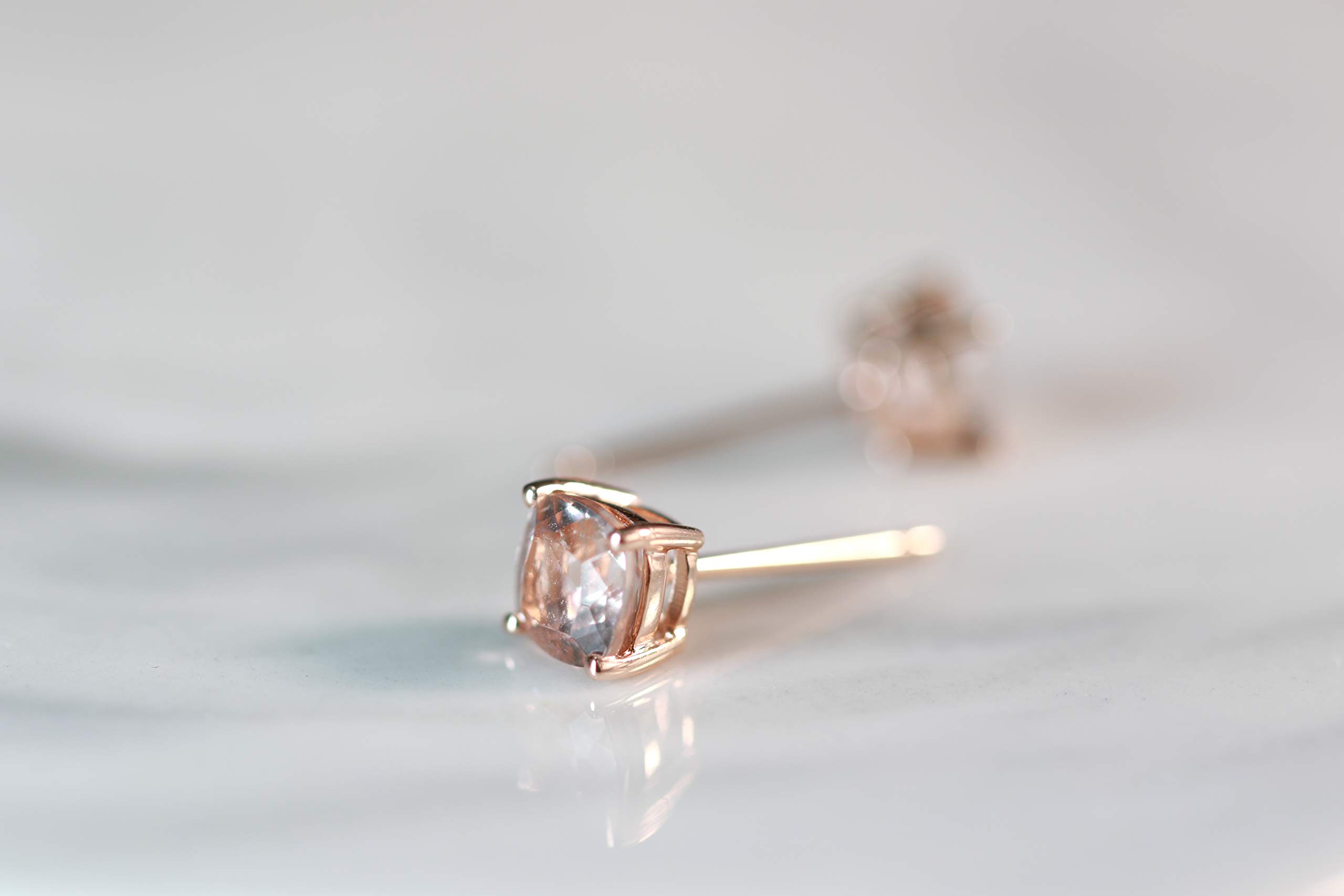 Gin & Grace 14K Rose Gold Natural Morganite Earring for Women