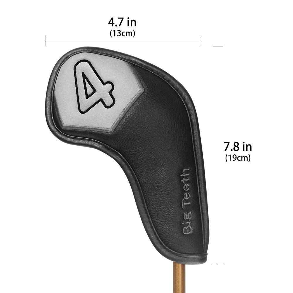 Golf Iron Head Covers 10Pcs Leather Golf Club Protector for Titleist Callaway Ping Taylormade