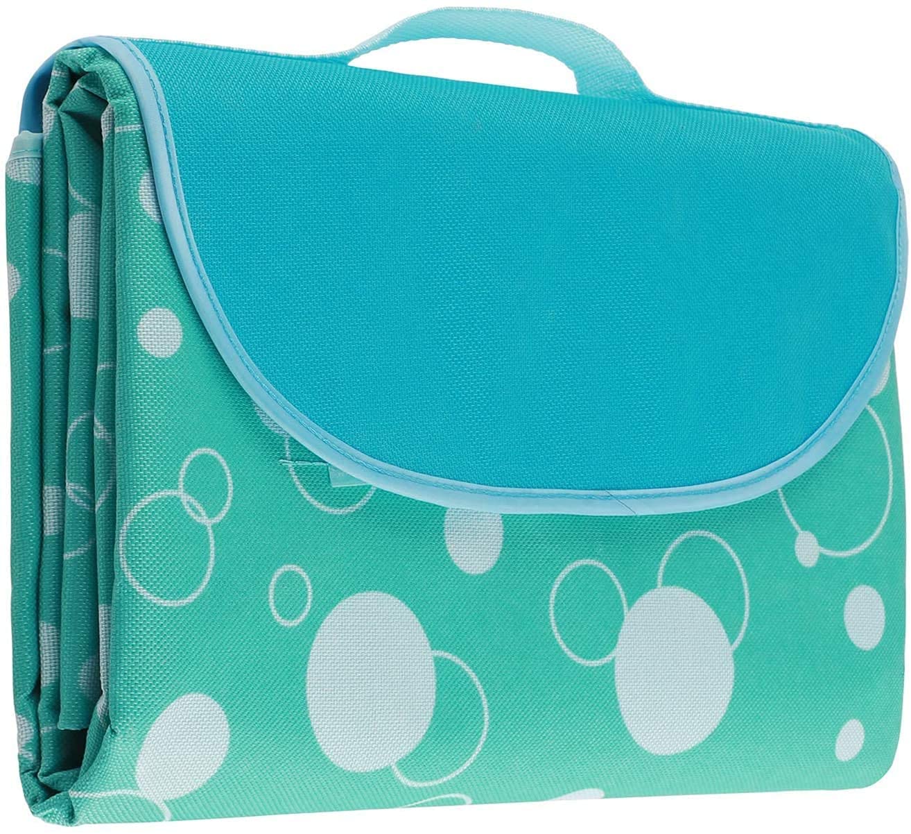 FUMISO Picnic Blanket, 80''x59'' Extra Large Beach Blanket, Waterproof & Sand-Free Mat for 4-6 Adults' Camping, Hiking & Picnics (Blue, Bubble)