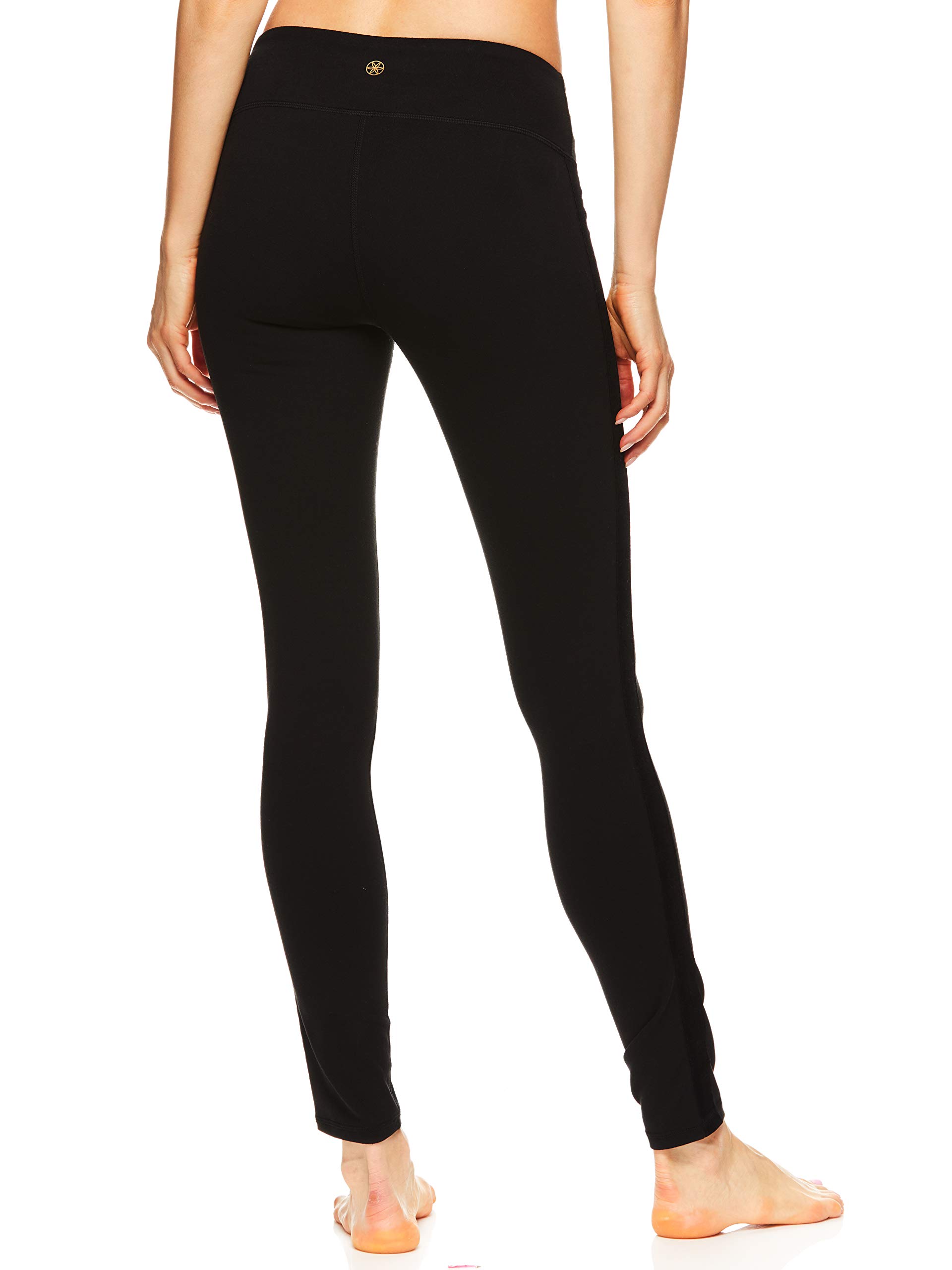 Gaiam Women's Om Yoga Pants - Performance Compression Full Length Spandex Leggings - Sloan Velvet Black, Medium