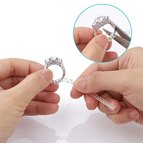 FuXing Ring Size Adjuster for Loose Rings Invisible Transparent Silicone Guard Jewelry Tightener Resizer 6 Sizes Fit Almost Any Rings 6 Pack